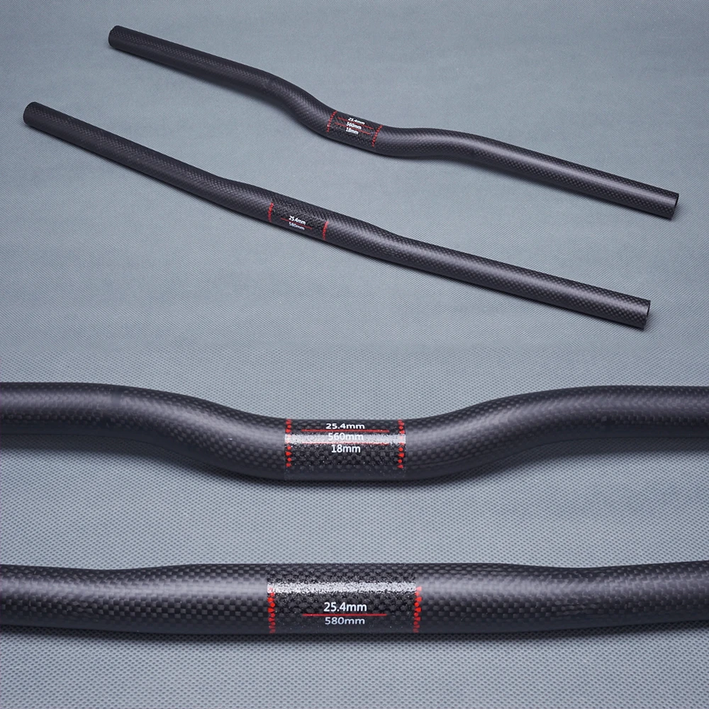 Matte-Full-3K-Carbon-Mountain-Bike-Bicycle-Handlebar-25-4mm-Cycling-MTB ...