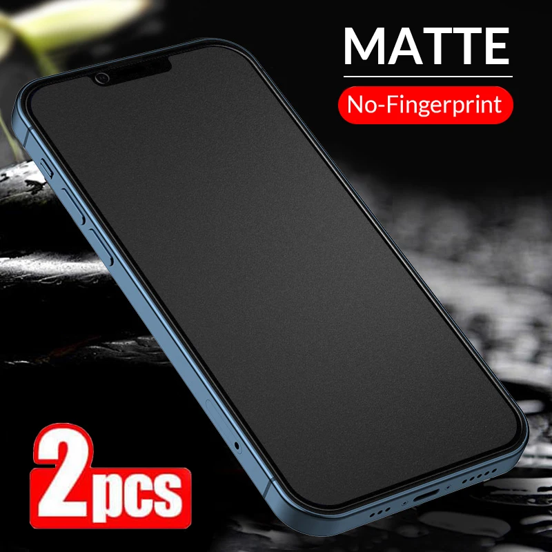 2Pcs-Matte-Armor-For-iphone-13-Pro-Max-Glass-Screen-Protector-On ...