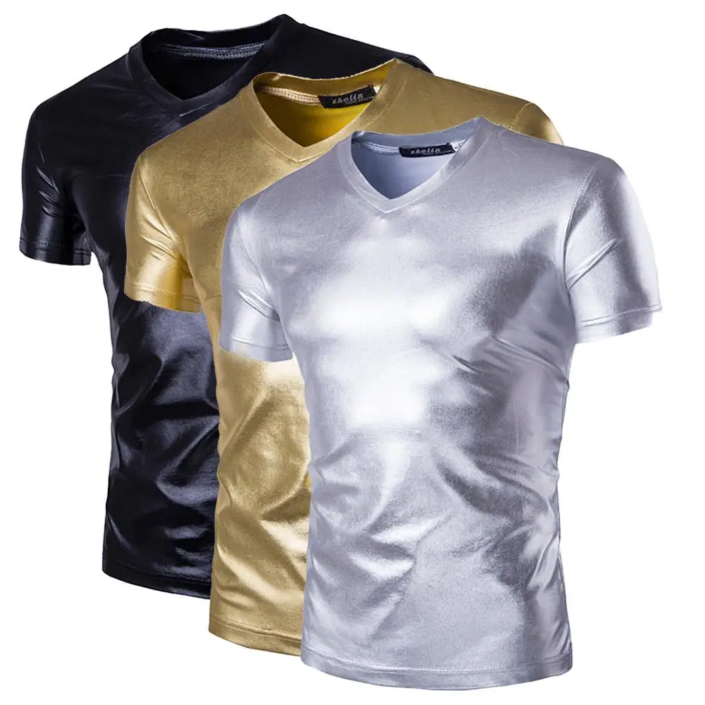 Helisopus Camiseta brillante de estilo Punk para hombre, ropa de Club ...