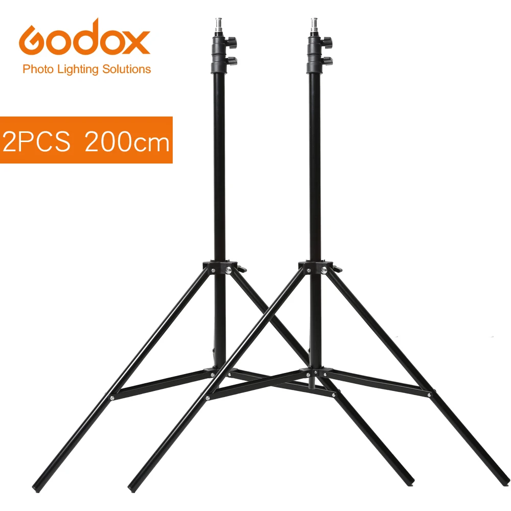 2x-Godox-2m-Light-Stand-Tripod-for-Photo-Studio-Softbox-Video-Flash ...