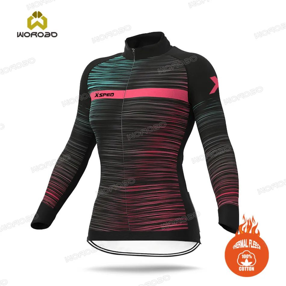 Lady-Cycling-Jersey-MTB-Cycle-Clothes-Winter-Thermal-Fleece-Jacket-Long ...