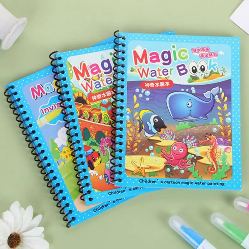 LOLEDE-Reusable-Coloring-Book-Magical-Water-Drawing-Notebooks-Sensory ...