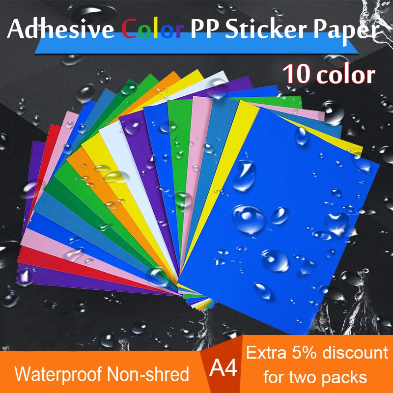Waterproof-Non-fade-Non-torn-Colorful-Sticker-Paper-A4-PP-Synthetic ...