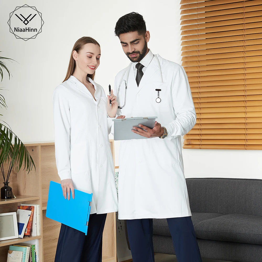 White-Coat-Surgery-Lab-Doctor-Costume-Women-s-Nursing-Scrubs-Work ...