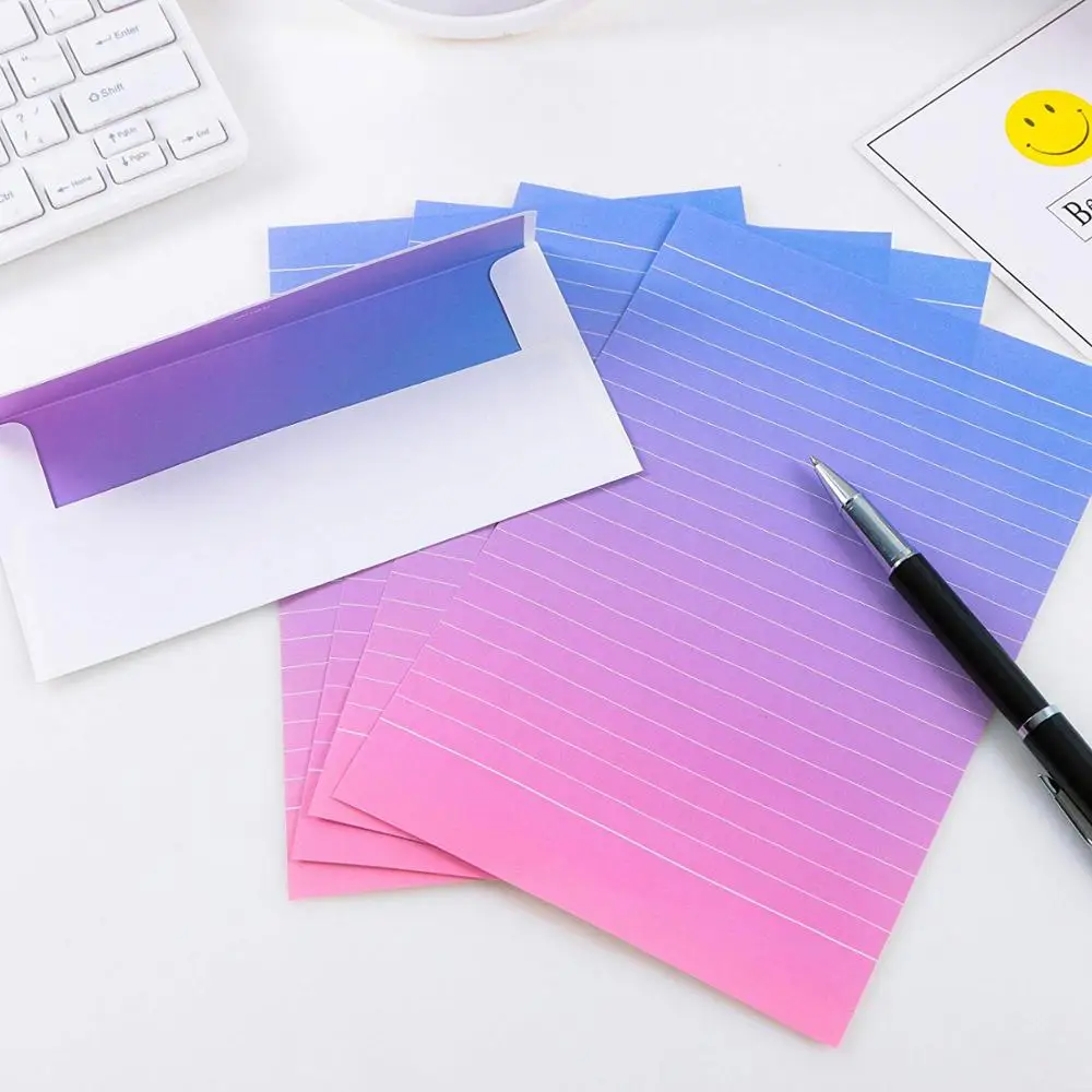Creative Graduated Color Writing Paper Envelopes Stationery Sets-16 ...