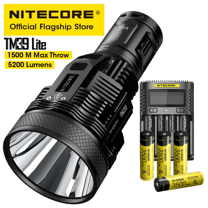 NITECORE-TM39-Lite-Searchlight-Flashlight-5200LM-Beam-Throw-1500M-OLED ...