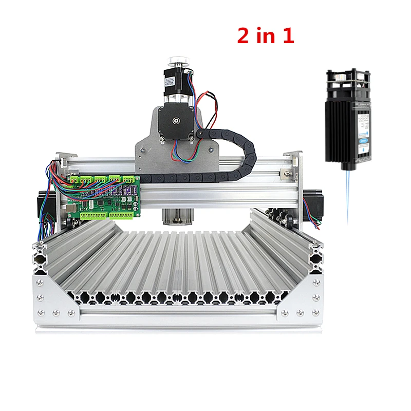 2 in 1 DIY 2030 Disassembled pack Mini CNC Router Engraver Laser ...