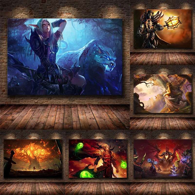 World-of-Warcraft-Game-Poster-and-Pictures-Canvas-Painting-Poster ...