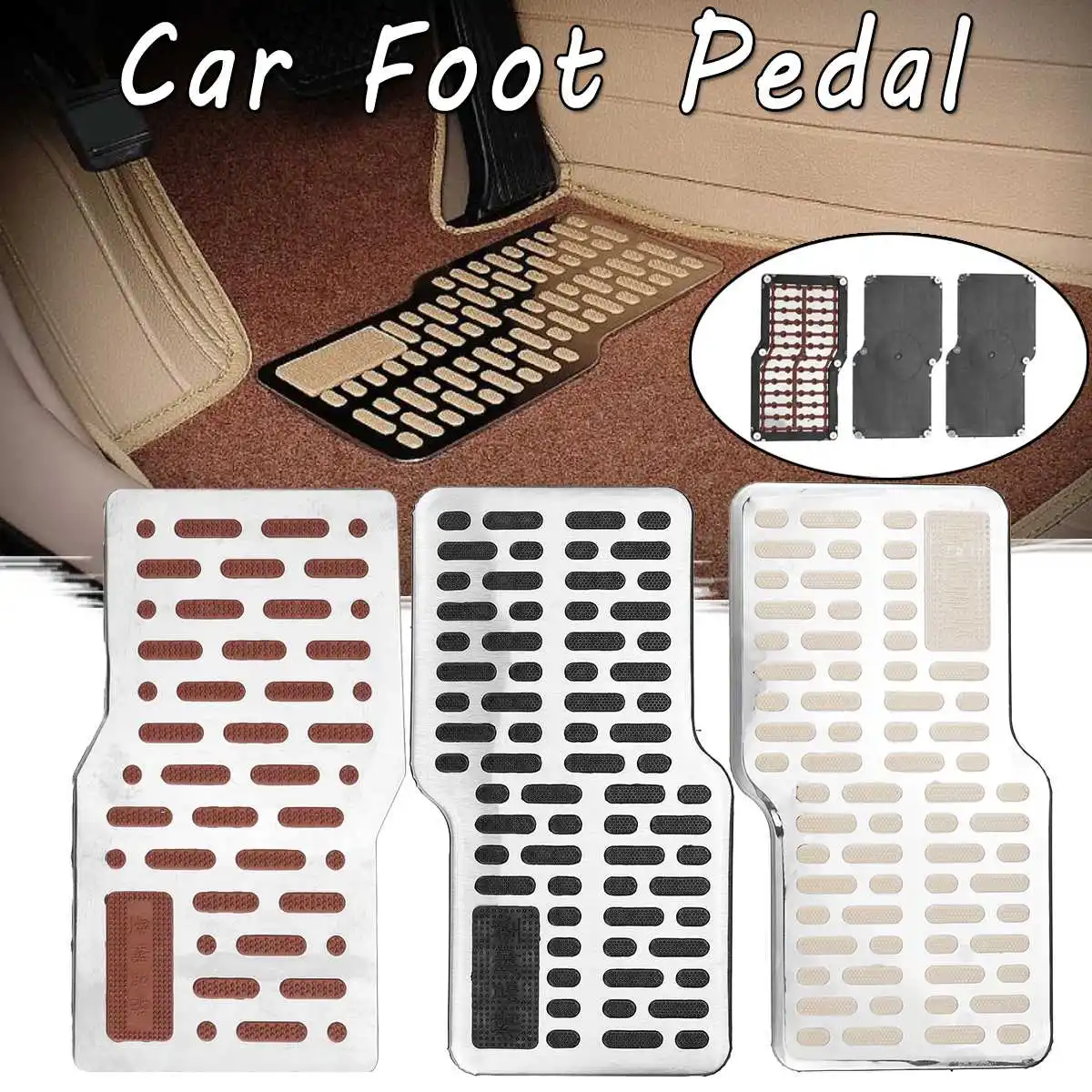 Auto-Car-Foot-Rest-Pedal-Plate-Floor-Carpet-Mats-Non-slip-Stainless ...