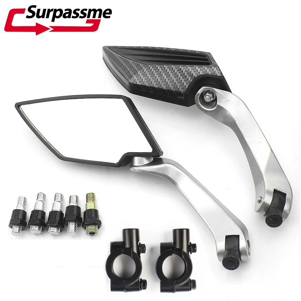 Motorcycle Rear View Mirrors With 7/8 Inch 22mm Handle Bar Clamp ...