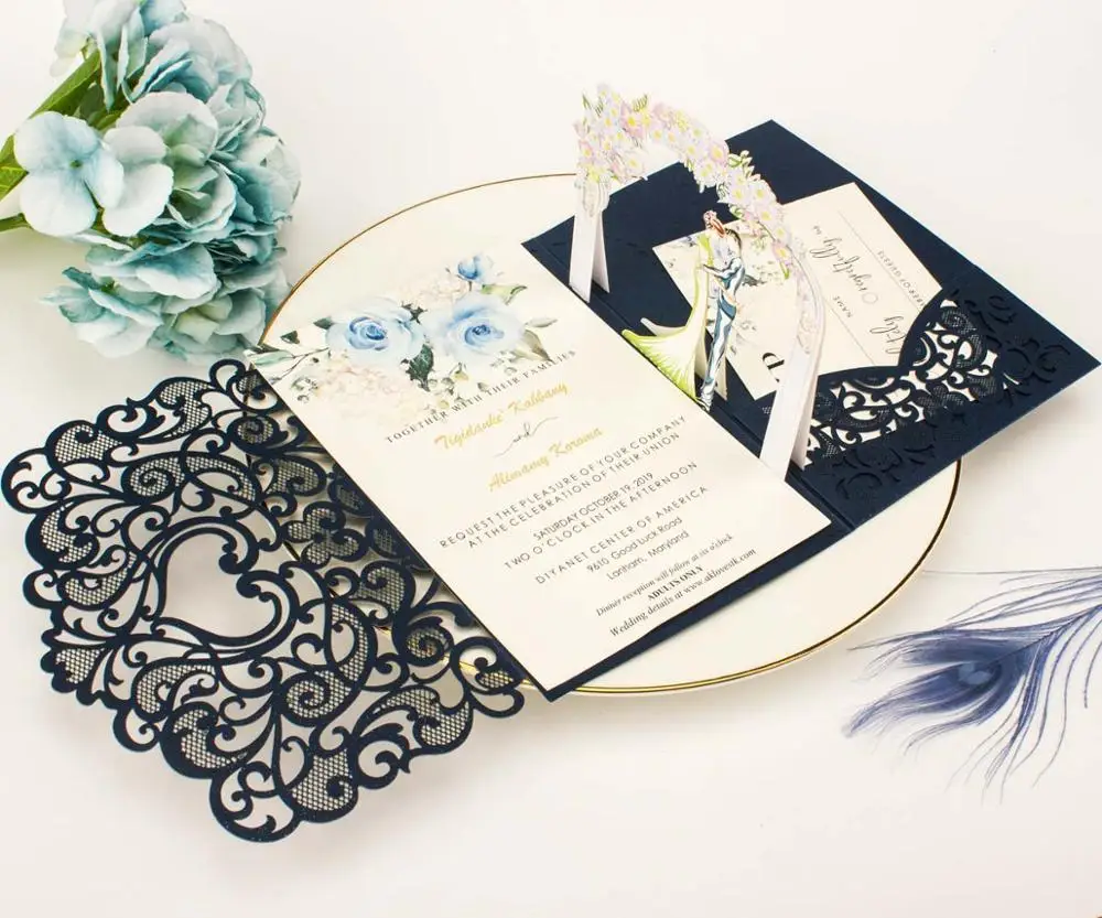 Tarjeta-de-invitaci-n-de-boda-de-bolsillo-plegable-tarjeta-de-invitaci ...