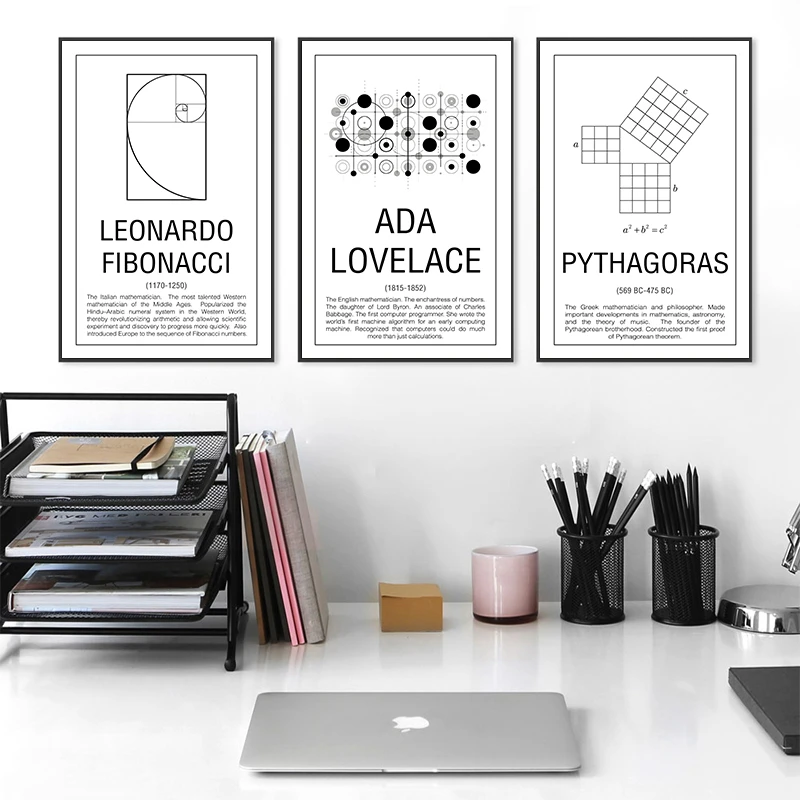 Math Poster Education Wall Art Canvas Painting Prints Mathematician ...