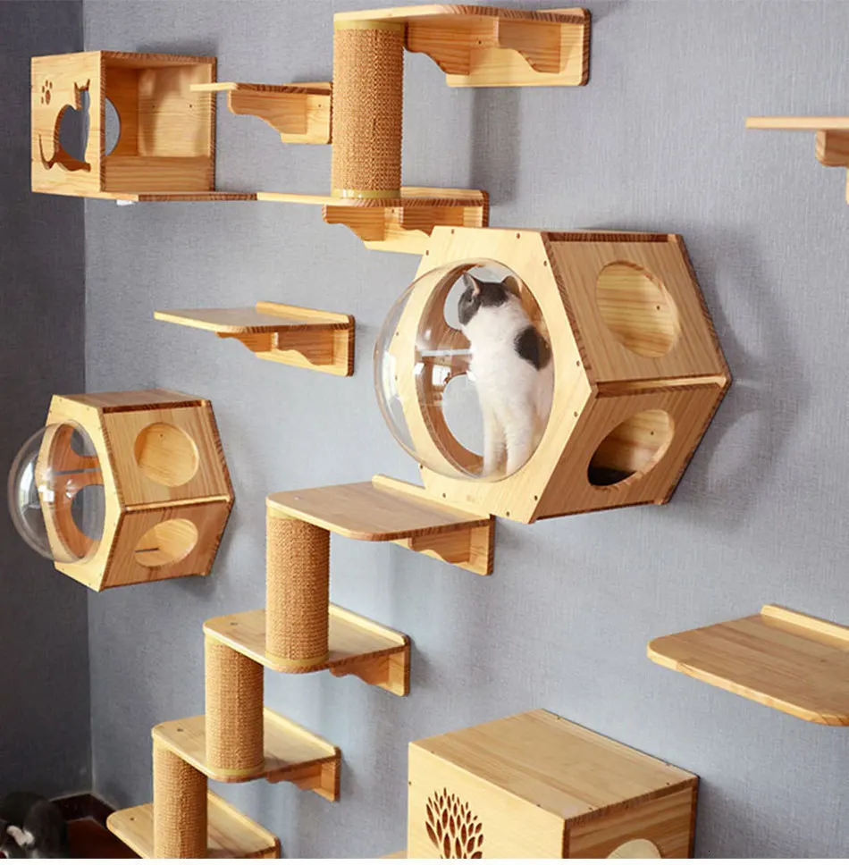 Griffoir,cadre d'escalade mural en Sisal pour chat,poste à gratter ...