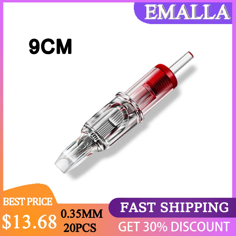 EMALLA 20PCS CM Tattoo Cartridge Needles 9 Round Magnum Curved ...