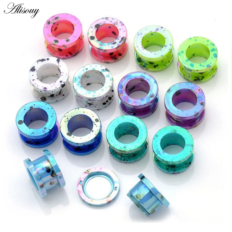 Expansor de oreja para el cuerpo, Piercings de punto acrílico, tornillo ...