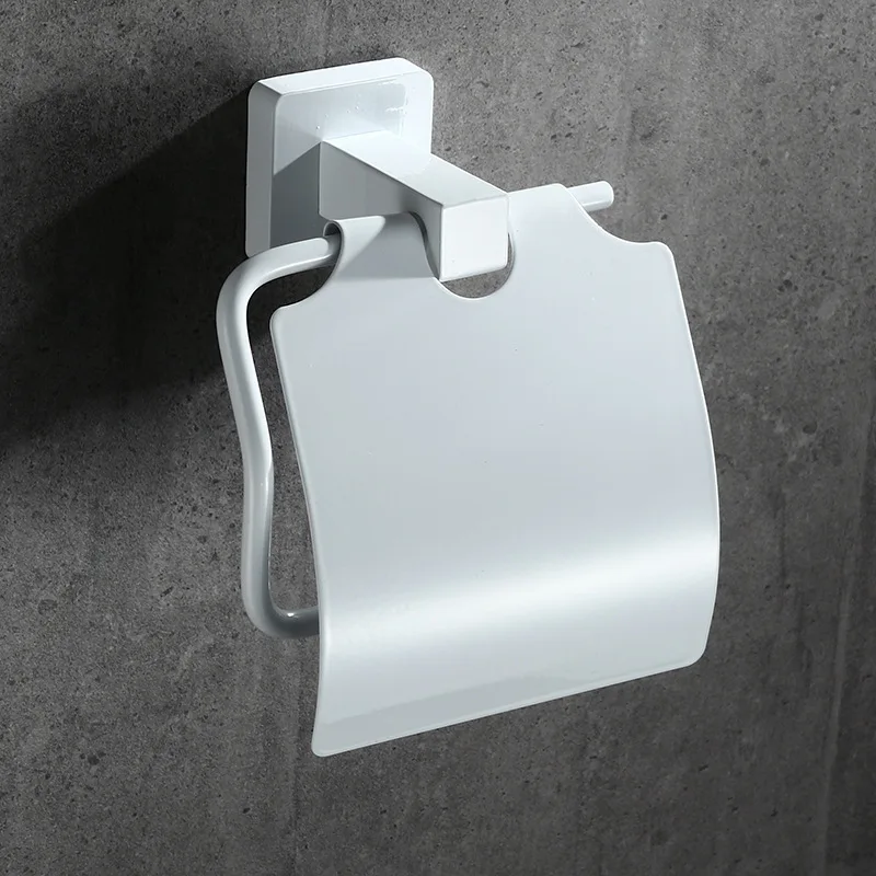 Soporte de papel tisú para baño, montaje en pared, soporte de papel higiénico con cubierta para ...