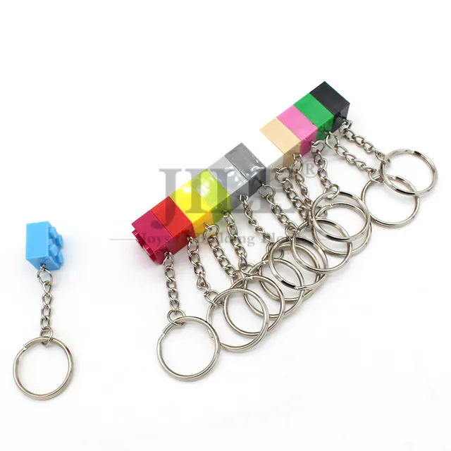 DIY Building Blocks Key Chain Hanging Ring Bricks Accessories Keychain ...