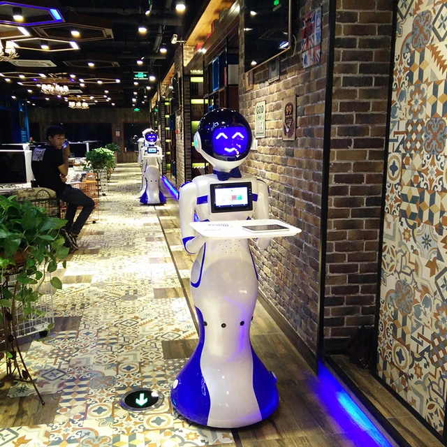 restaurant smart waiter robot food delivery service robot humanoid intelligent receptionist used ...