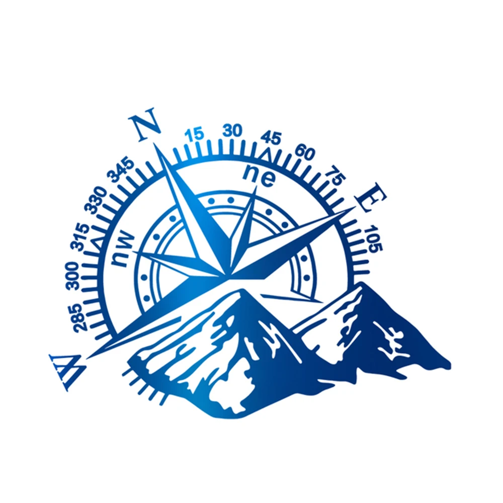 Cool Mountain Compass Car Sticker Vinyl Car-Styling Decals For Auto ...