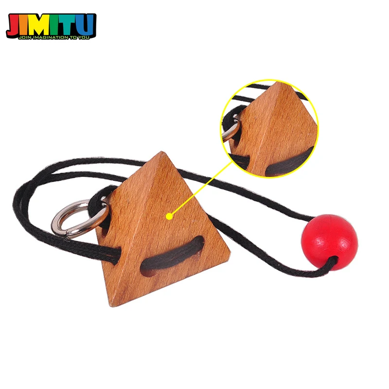 IQ Rope Wooden Puzzle Logic Brain Teaser String Puzzles Game for Adults ...