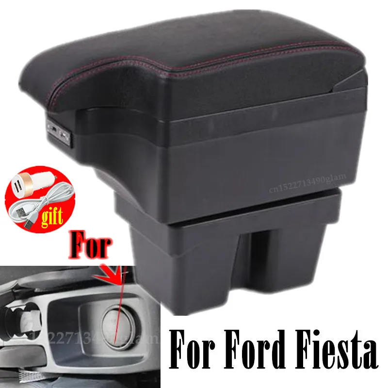 For-Ford-Fiesta-2009-2017-armrest-box-central-Store-Centre-Console-box ...