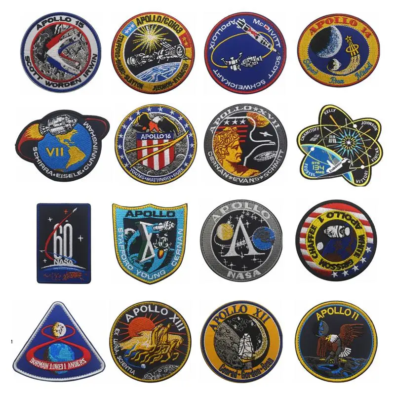 Apollo Missions Embroidery Patch Astronaut Spacecraft Emblems Collage ...