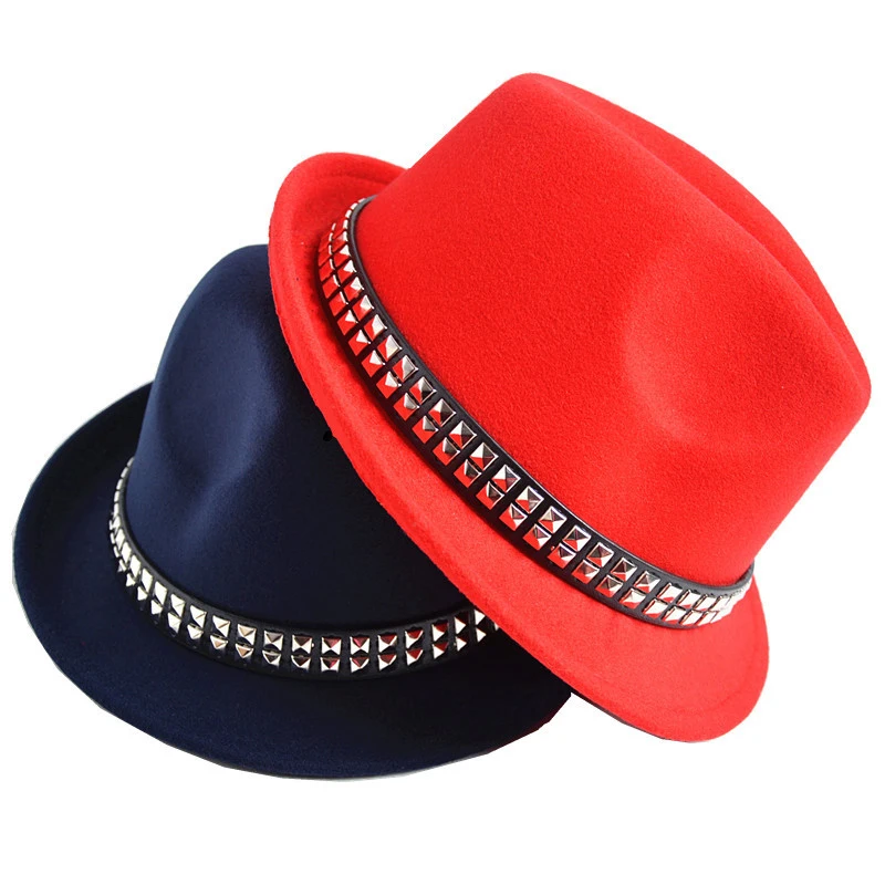 Men Women Fedora Hats Soft Felt Fahion Dance Performance Hats And Caps ...