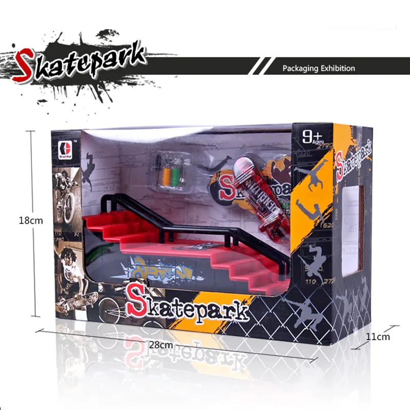 Kids Finger Skateboard Set Skate Park Ramp Parts Mini Fingerboard Kit ...