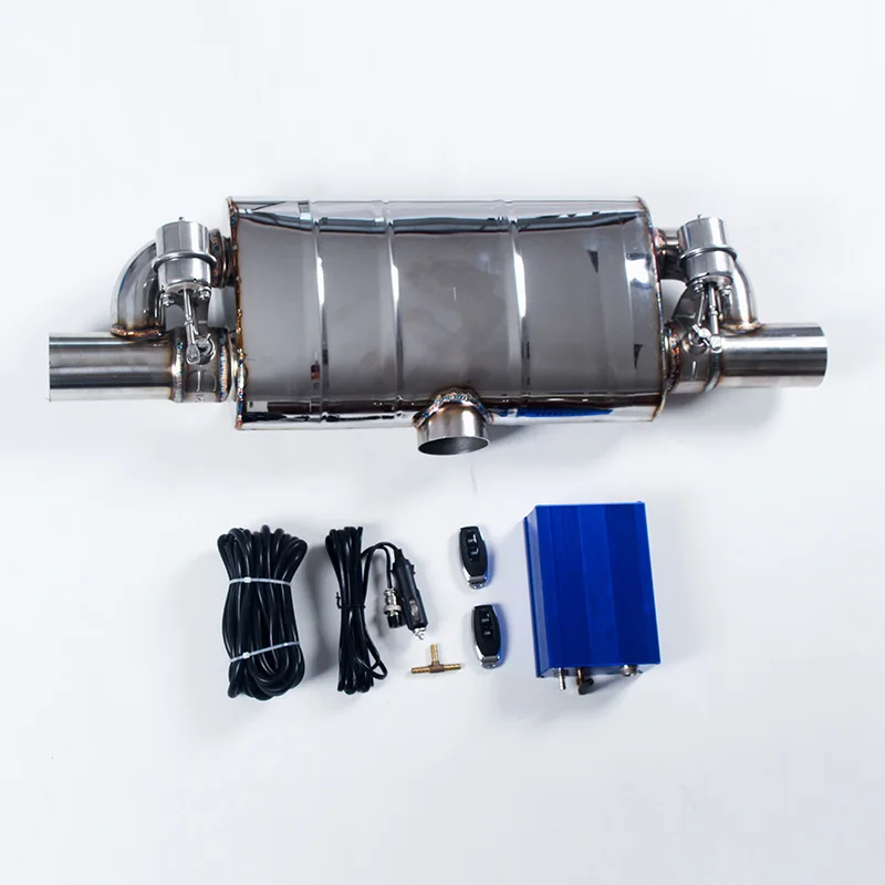 Car Exhaust Air Vacuum Valve Muffler System With Remote Controller Pump ...