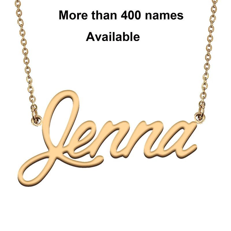 Cursive ตัวอักษรเริ่มต้นชื่อสร้อยคอสำหรับ Jenna วันเกิดปาร์ตี้คริสต์มาส ...