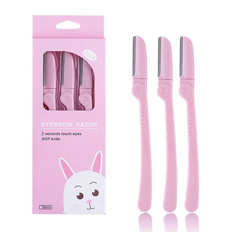 3Pcs/Set Pink Facial Eyebrow Trimmer Armpit Hair Razor Beauty Face Eye ...