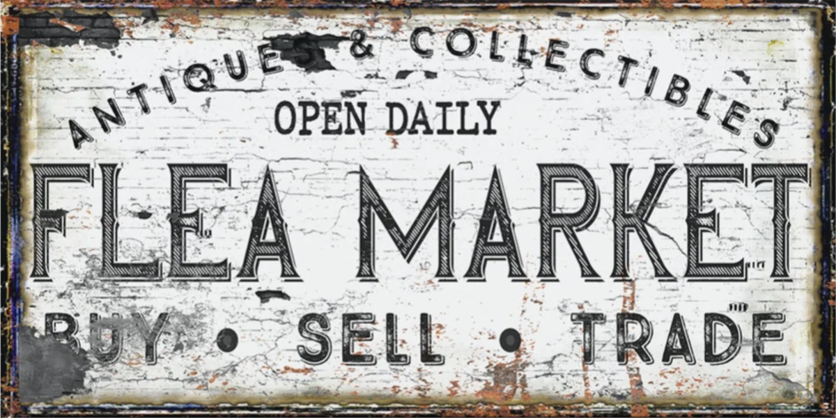 Vintage Flea Market Sign