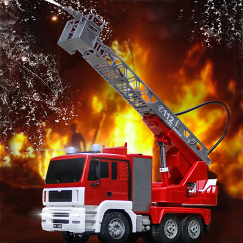 Remote-Controlled Toys RC Fire Engine Fire Truck with Remote Control ...