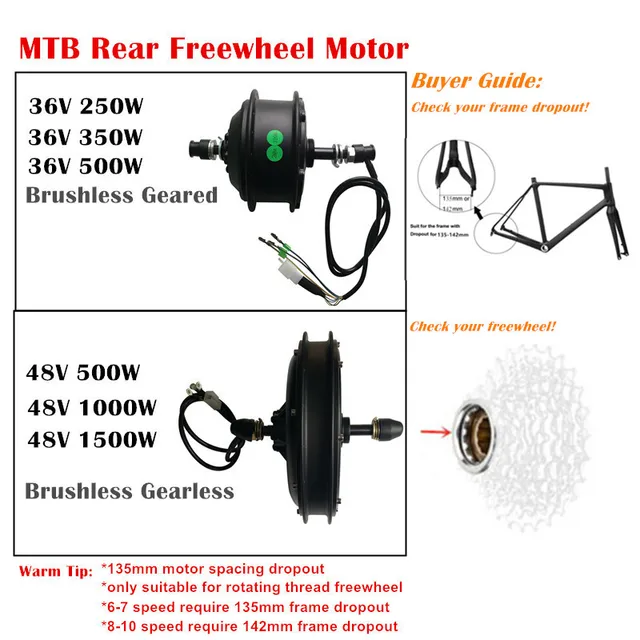 32 Electric Cycle Conversion Hub Motor Full Kit 250 Watt
