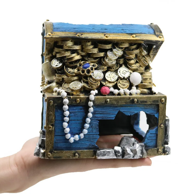 Aquarium Decoration Jewelry Treasure Chest Fish Tank Landscaping ...