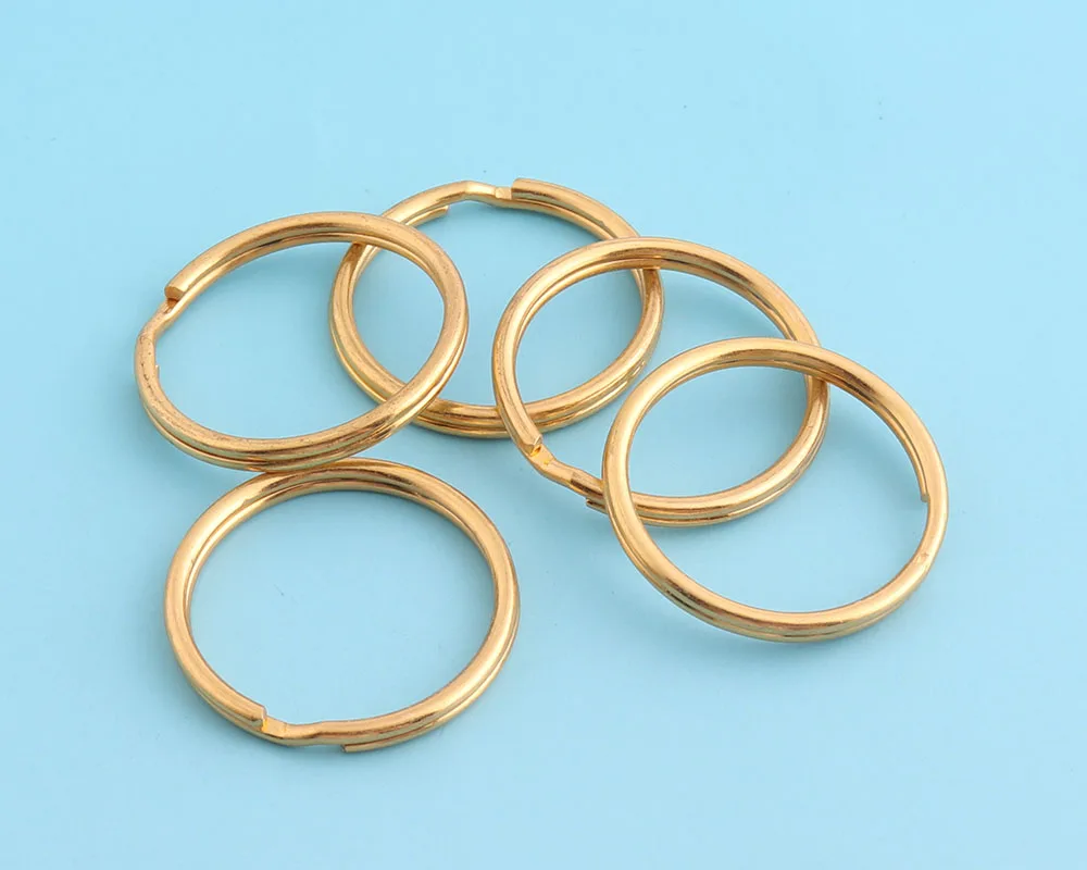 50pcs-25mm-Gold-color-Key-rings-Round-Split-Keychain-Metal-Split-Rings ...