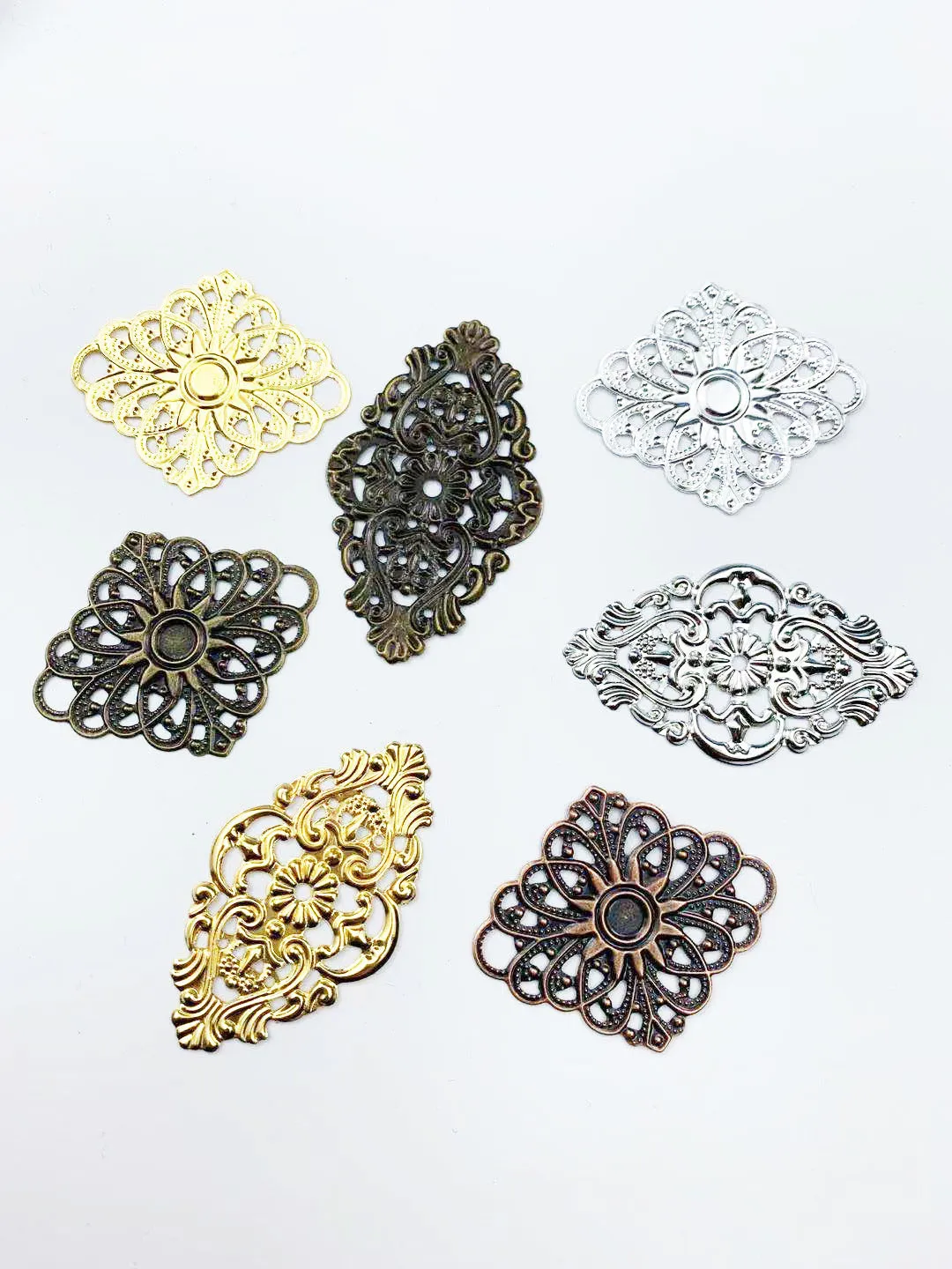 Metal Filigree Flower Diy Hand Made Jewelry Findings Components|Jewelry ...