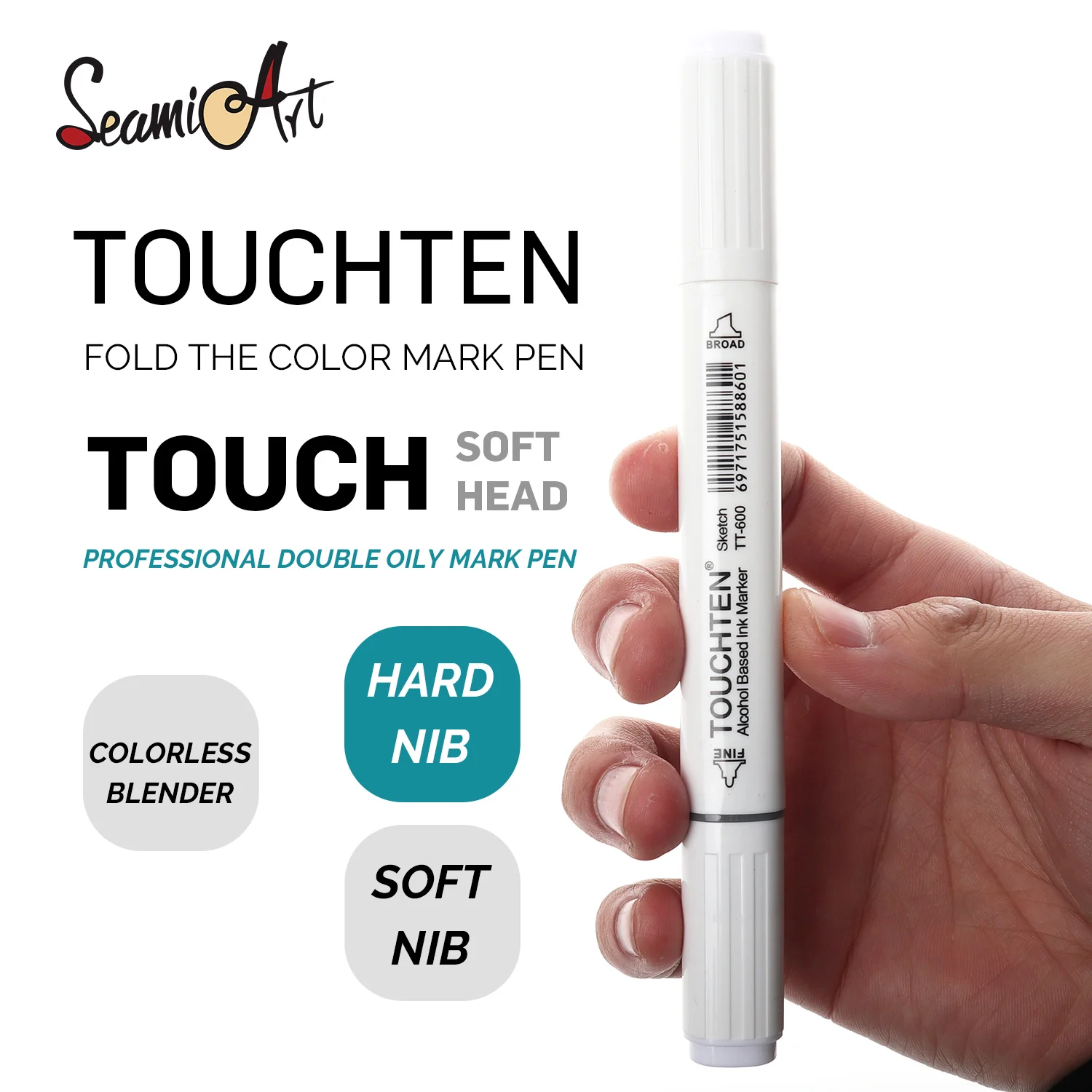 Touchten 0#/120# Colorless Blender Black Marker Alcoh Doub Head Sketch ...