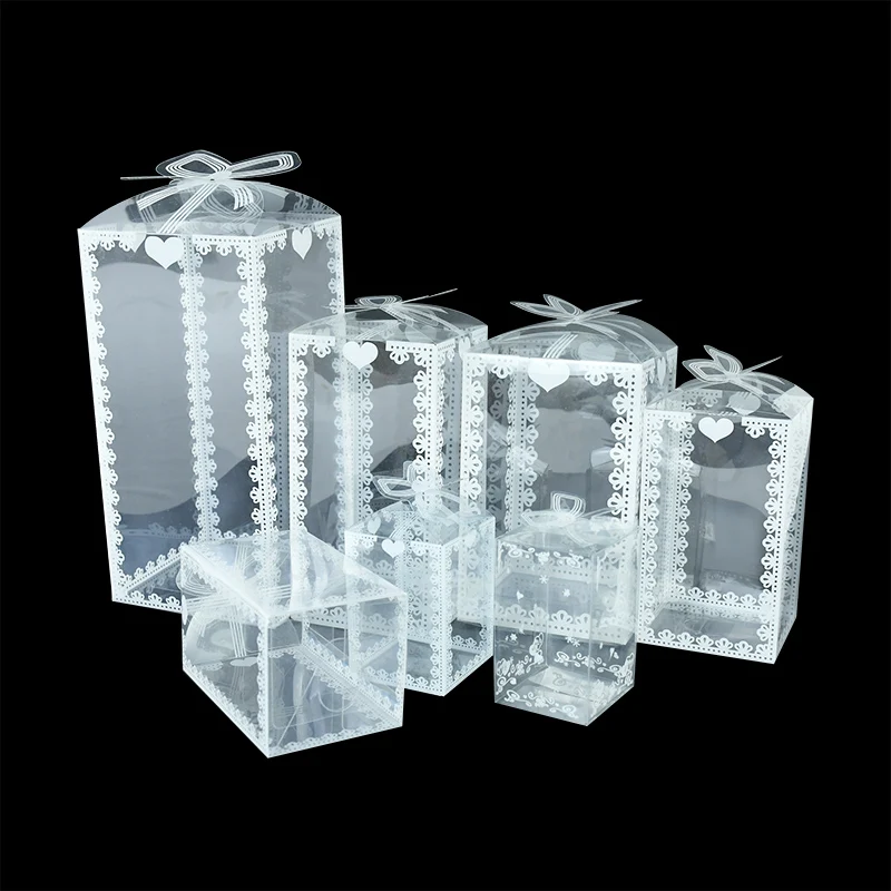 White Transparent Pvc Lace Box | Transparent Box Flowers | Transparent ...