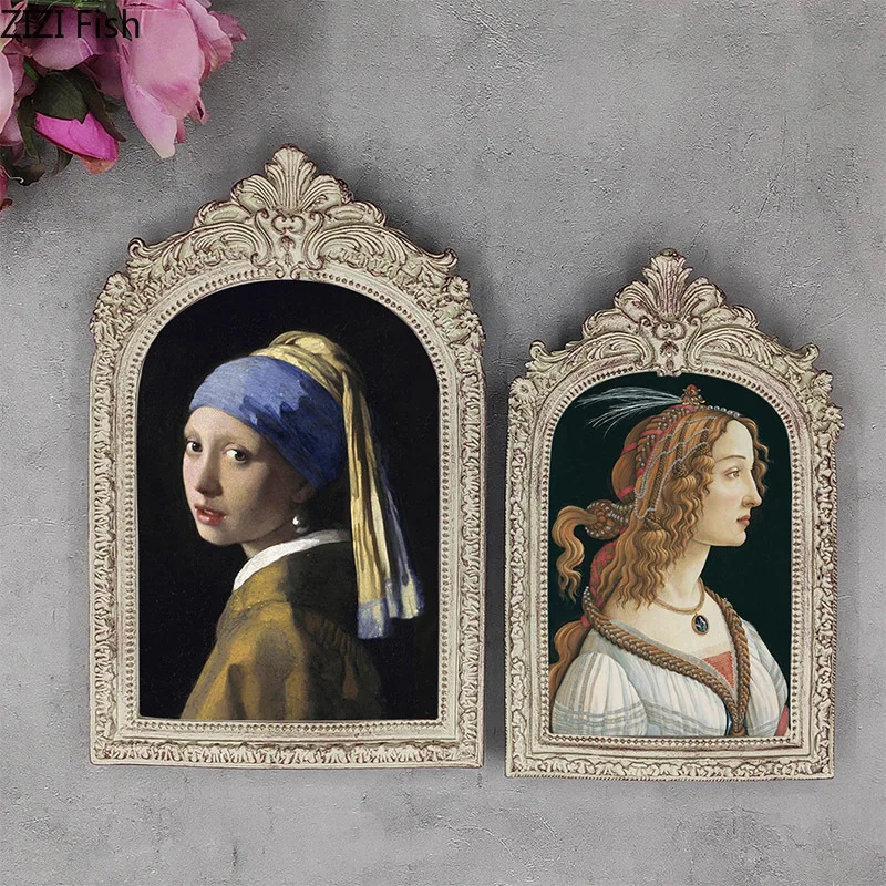 6/7/8 Inch Retro Palace Arch Photo Frame Golden Glass Framed Resin ...