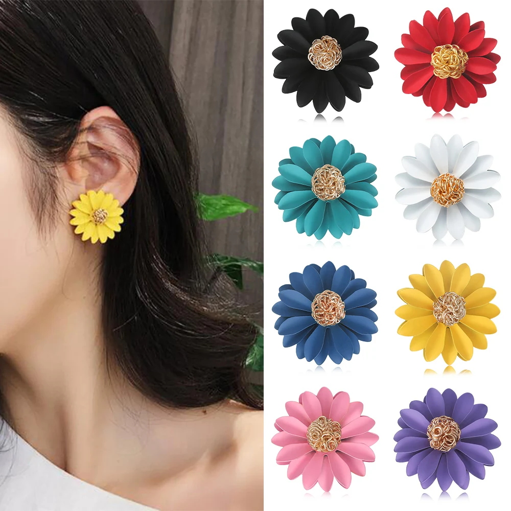Fashion-Daisy-Flower-Ear-Stud-New-Korean-Style-Temperament-Earrings-for ...