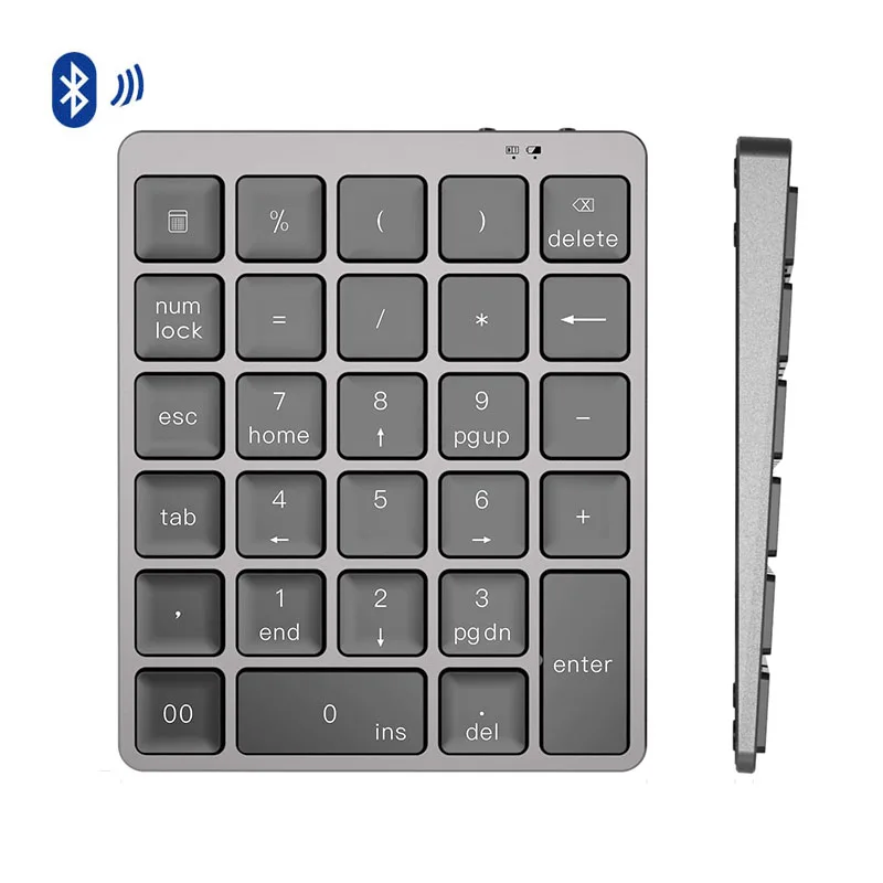 Bluetooth Numeric Keypad Protable Aluminium Alloy Wireless Keyboard ...