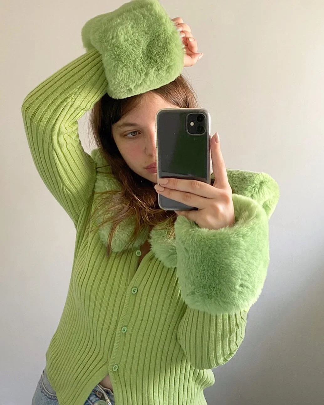 Rapcopter Y2k Sweaters V Neck Outfits Feather Patched Knitwear Long ...