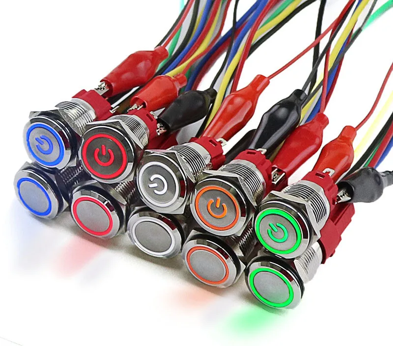 12/16/19/22mm Metal buttonself reset inching circular switch self ...