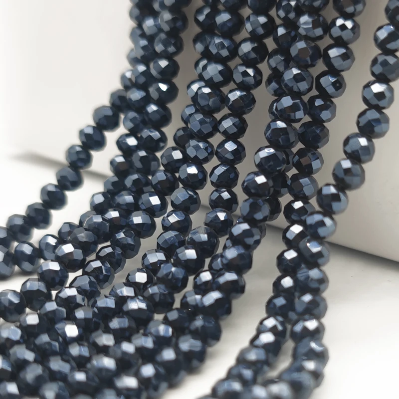 2-3-4-6-8mm-Round-Plated-Faceted-Flat-Glass-Crystal-Beads-Spacer-Loose ...