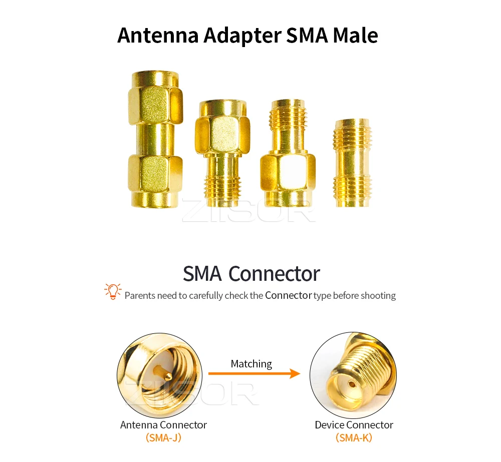 SMA-J à RP-SMA-K-Adaptateur d'antenne, connecteur SMA mâle à SMA mâle ...