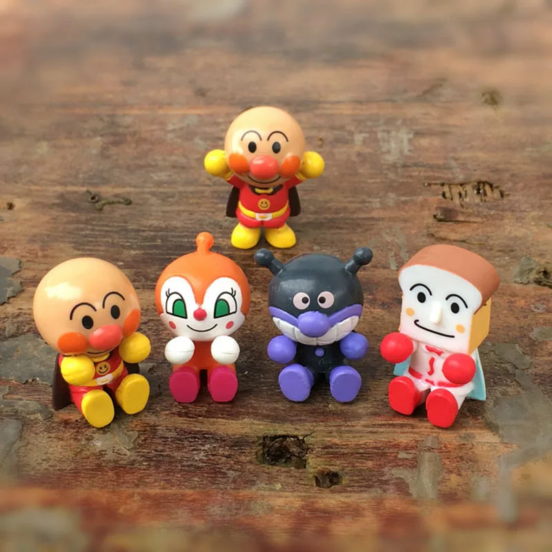 Anpanman 액션 피규어, Shokupanman Anpanman Baikinman Dokin-chan 러블리 Q 버전 만화 ...