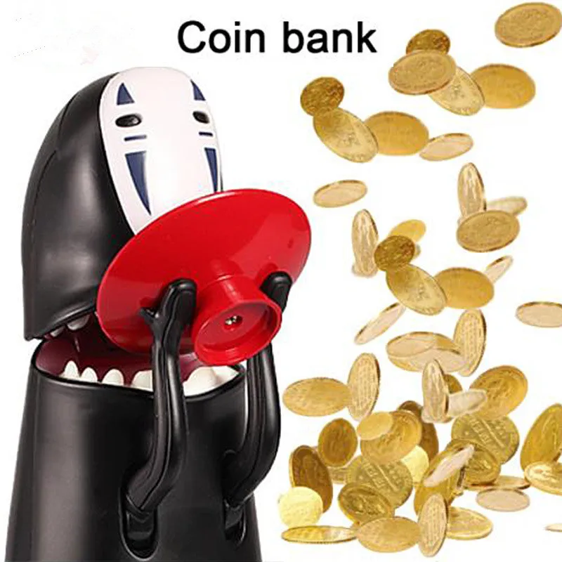 New No Face Man Piggy Bank Toy Spirited Away Figure Doll Cartoon Action ...