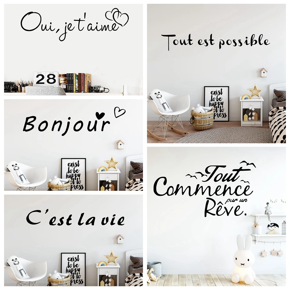 Spanish-French-Phrase-Wall-Sticker-Home-Decor-Quotes-Sticker-For ...
