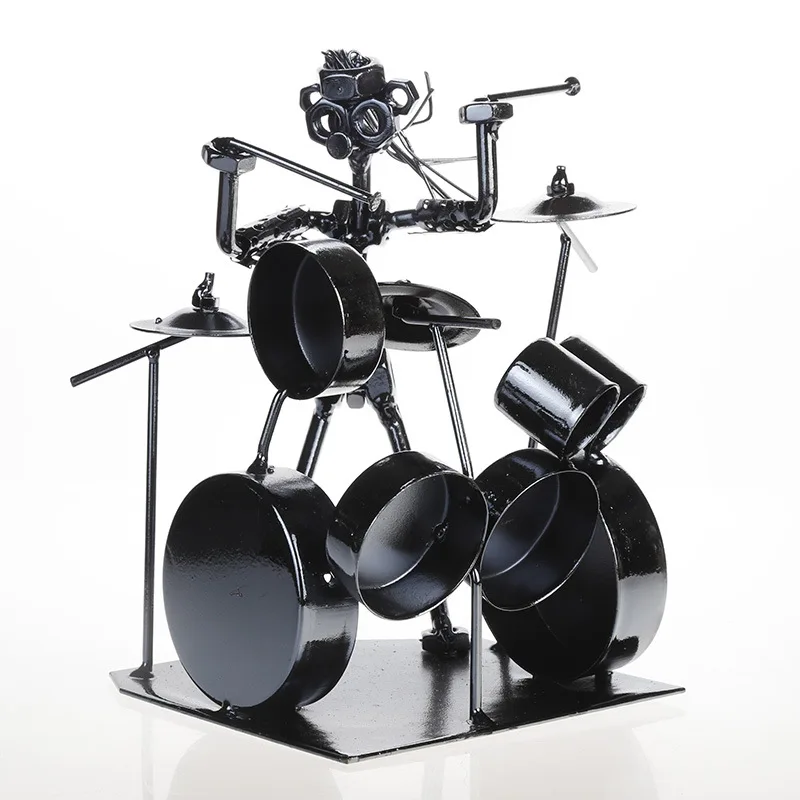 Abstract-Metal-Drum-Kit-Player-Miniature-Wrought-Iron-Concert-Music ...